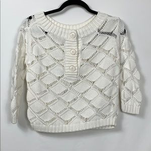 no brand | Sweaters | White 3 Button Pullover Cropped Sweater Bust 9 ...